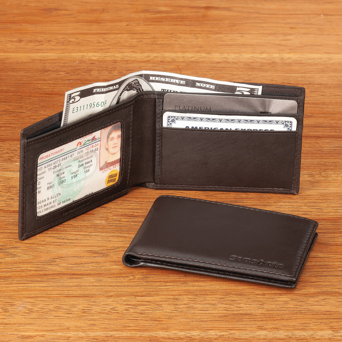 Samsonite Slim Bifold RFID Leather Wallet | eBay